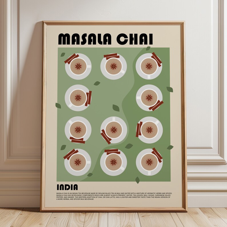 Masala Chai Poster, India Print, Indian Drink Poster, Indian Food ...
