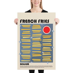 French Fries Art Print, Fast Food Poster, Chips Print, Modern Kitchen ...