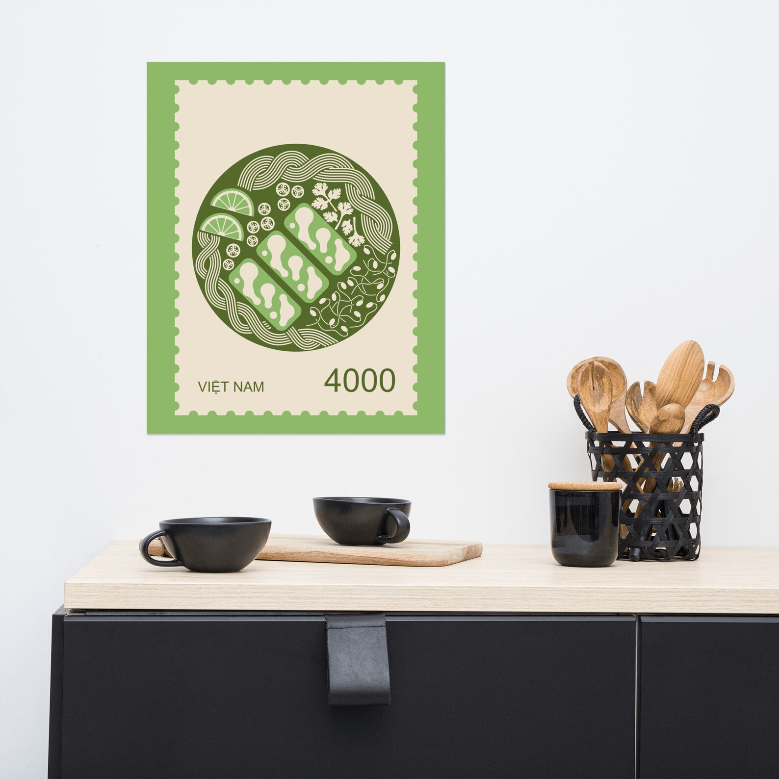 Pho Art Print, Vietnamese Food Art, Food Poster, Food Print, Postage ...