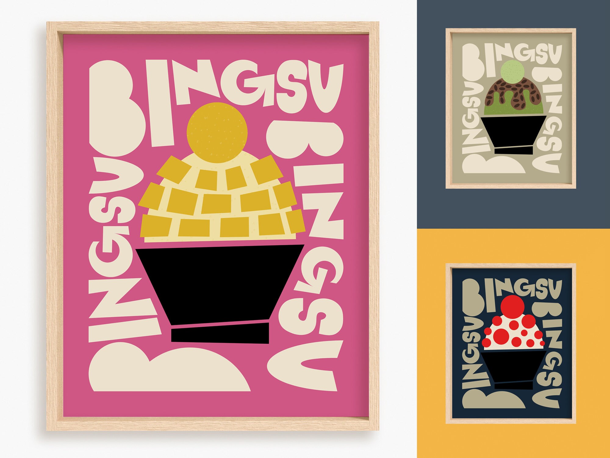 Bingsu Art Print, Korean Food Poster, Asian Dessert Art, Restaurant ...