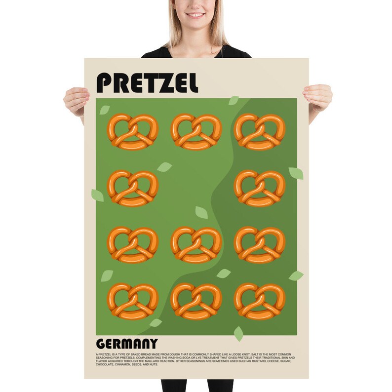 Pretzel Art Print, German Food Art, Germany Poster, Bread Poster ...