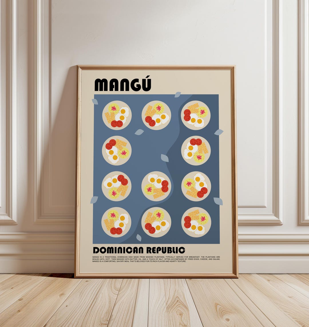 Mangú Art Print, Dominican Food Poster, Traditional Caribbean Cuisine ...
