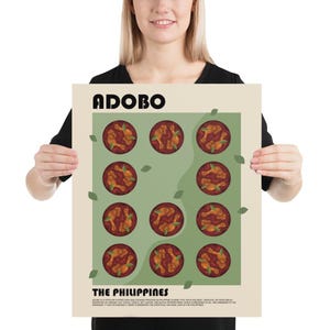 Adobo Art Print, Philippines Poster, Filipino Food Art, Modern Kitchen ...