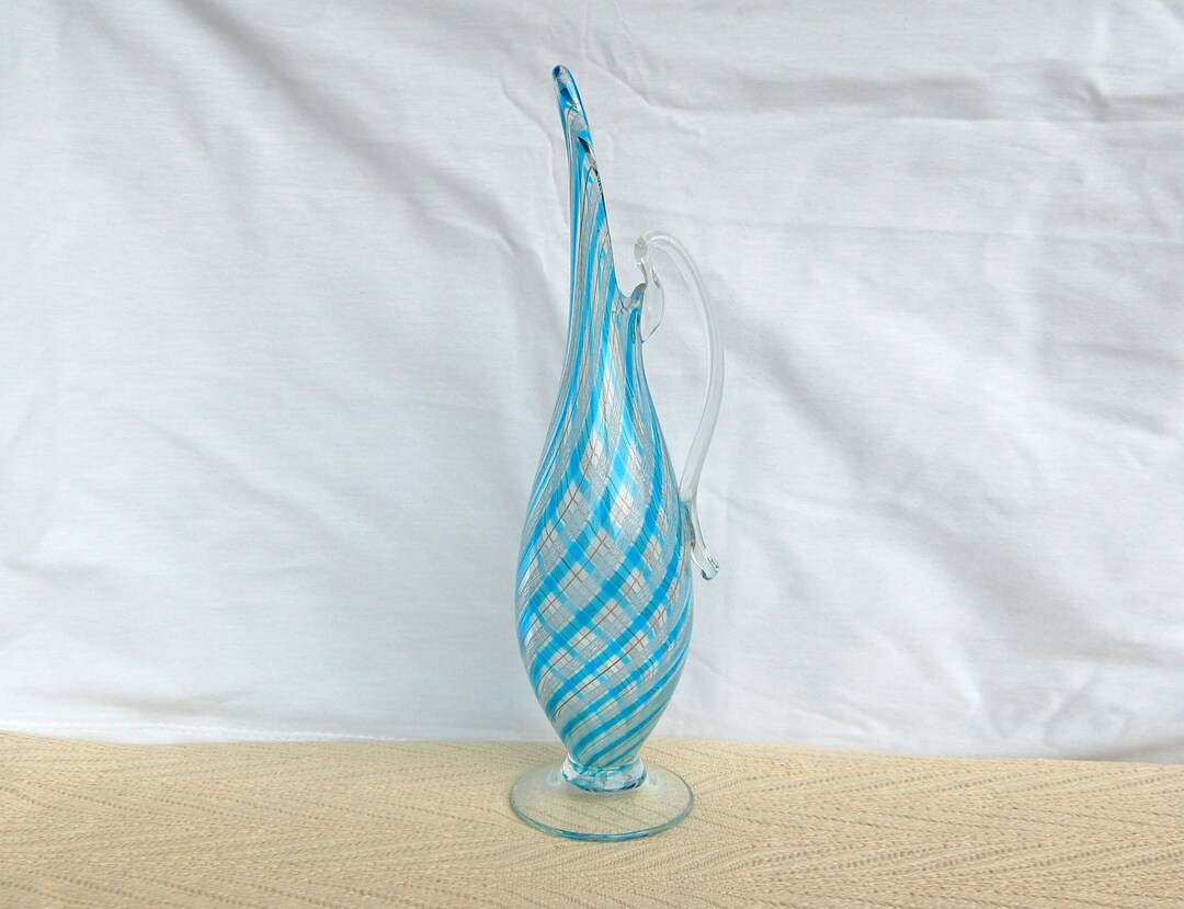 Art Glass Jug Hand Blown Pitcher Stylish Jug - Etsy