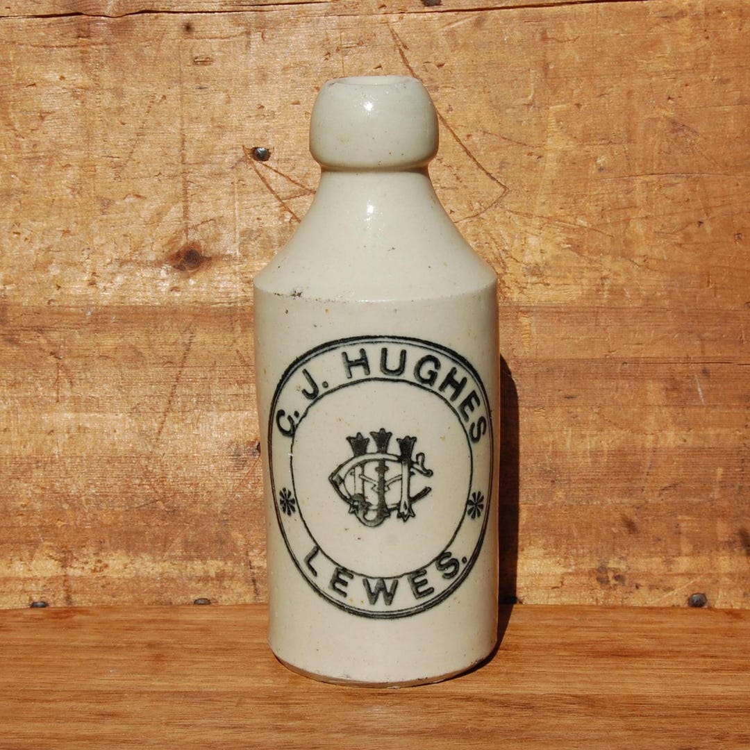 Victorian Ginger Beer Bottle – C.J. Hughes Lewes – Antique Stoneware ...
