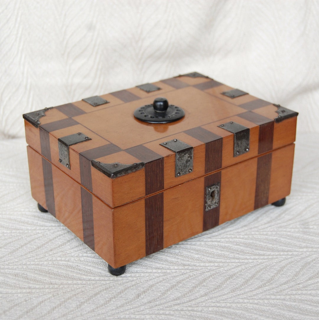 Victorian Antique Wooden Box Two Wood Jewellery Box Decorative Keepsake ...