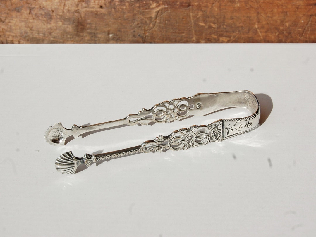 Stunning Large Georgian Sterling Silver Sugar Tongs - Decorative Sugar ...