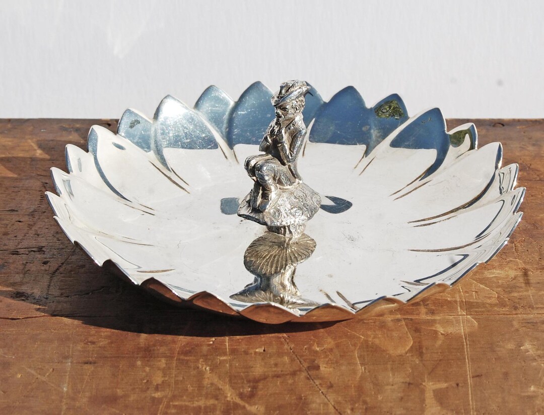 Vintage Silver Plate Leprechaun Lotus Flower Dish - Reed & Barton 100 Silver Plate Tray - Etsy