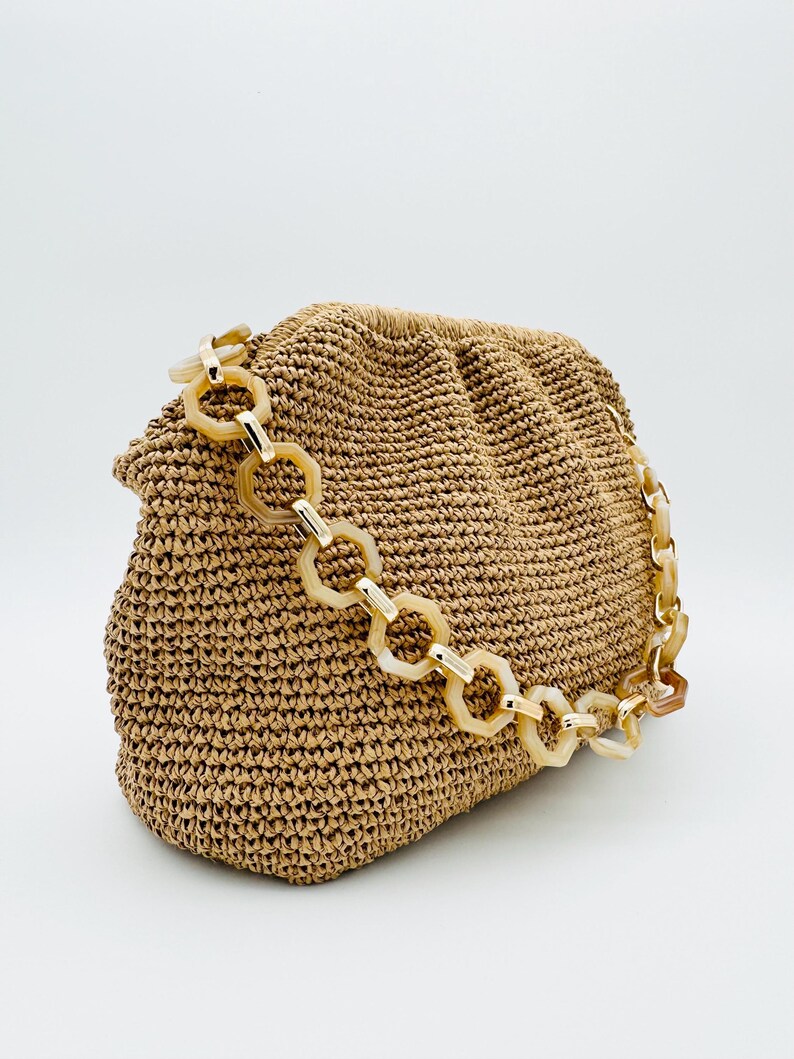 Straw Summer Pouch Bag, Modern Natural Wicker Handmade Clutch Bag for ...