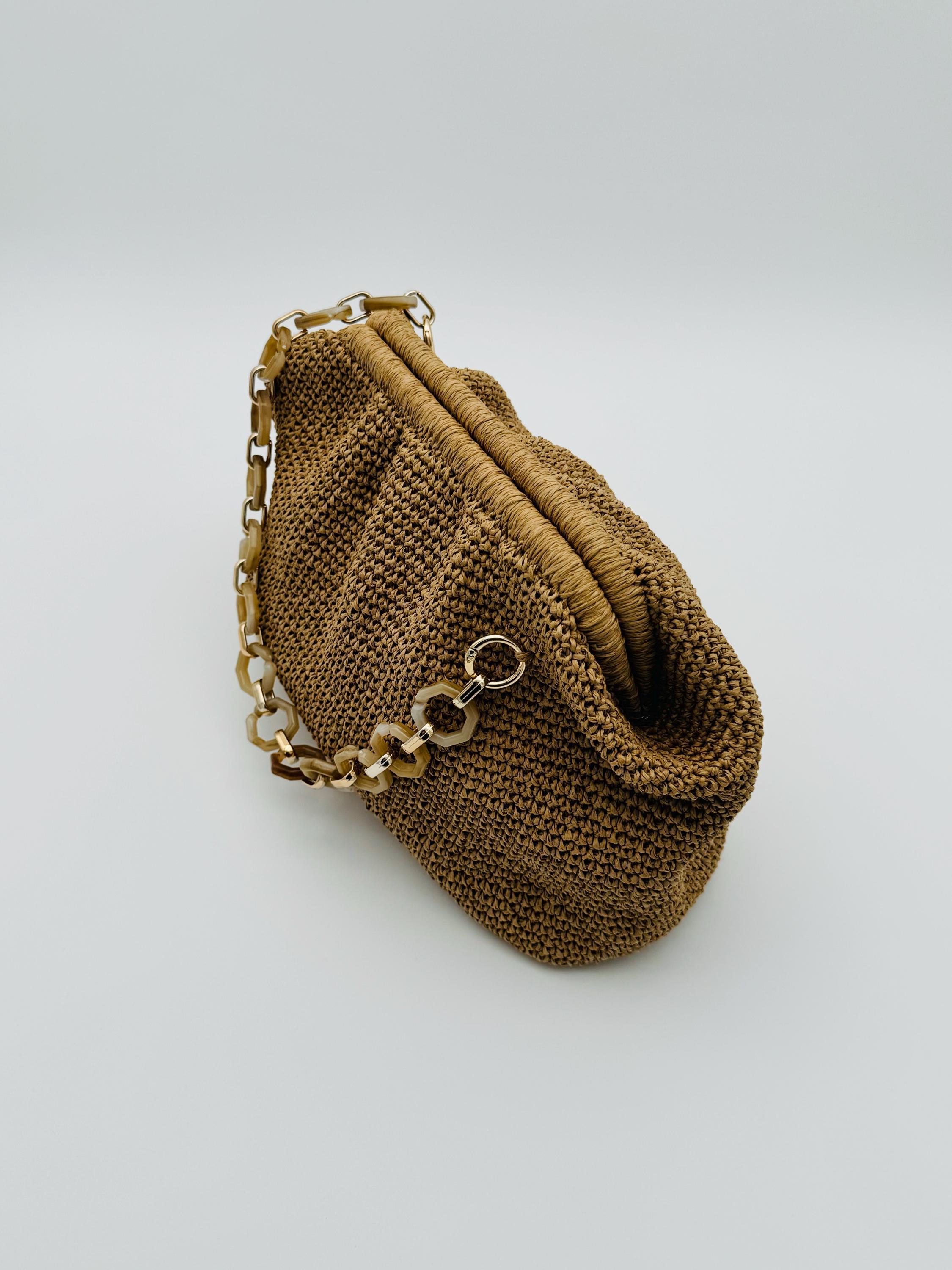 Straw Summer Pouch Bag, Modern Natural Wicker Handmade Clutch Bag for ...