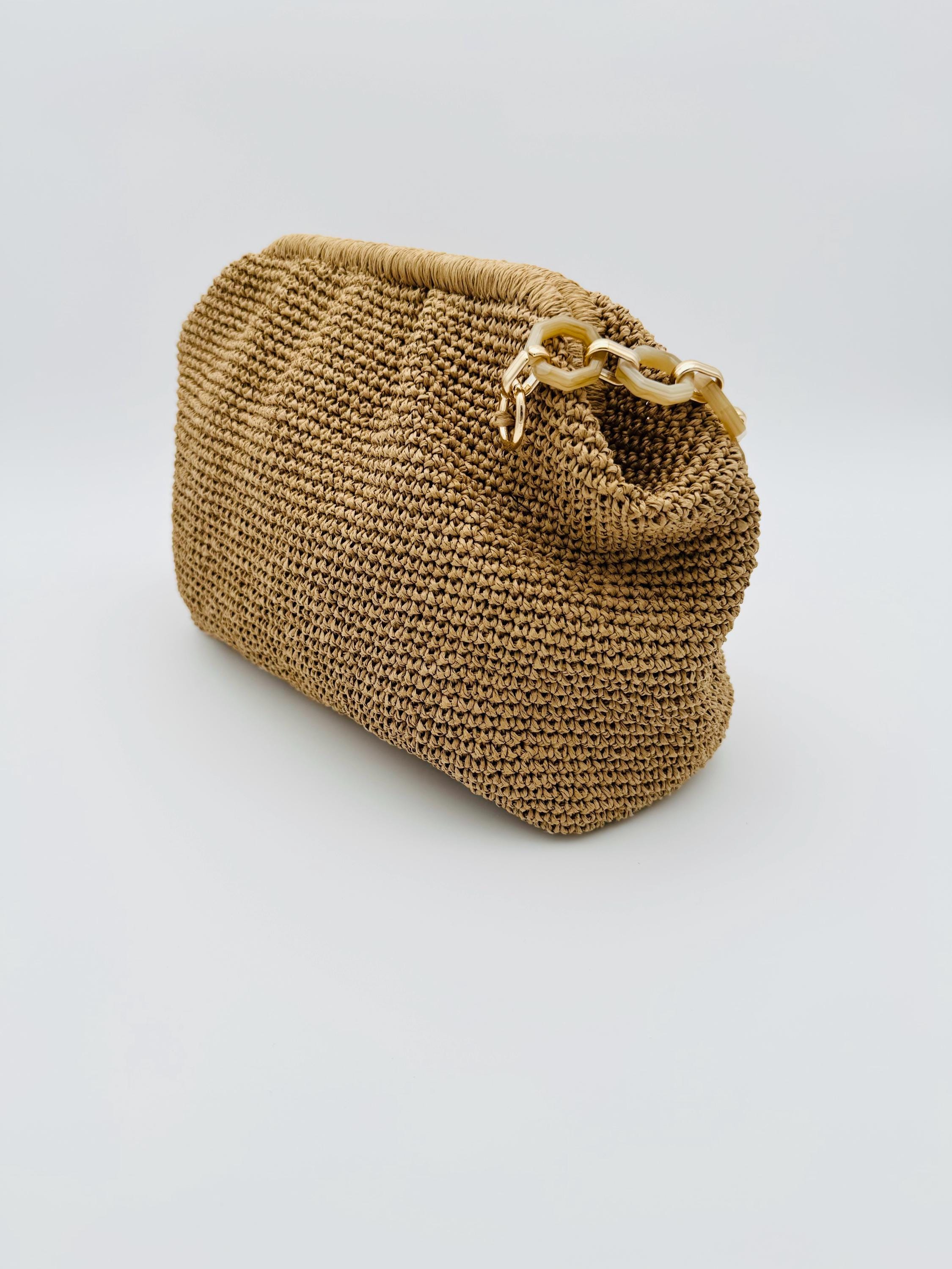 Straw Summer Pouch Bag, Modern Natural Wicker Handmade Clutch Bag for ...