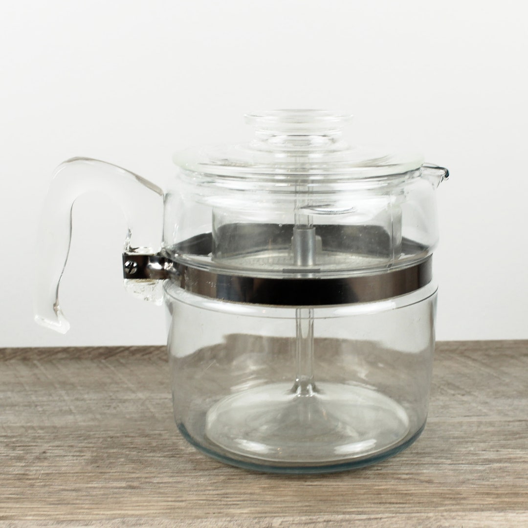Pyrex 6 Cup Flameware Clear Glass Coffee Percolator 7756-B Missing Top ...
