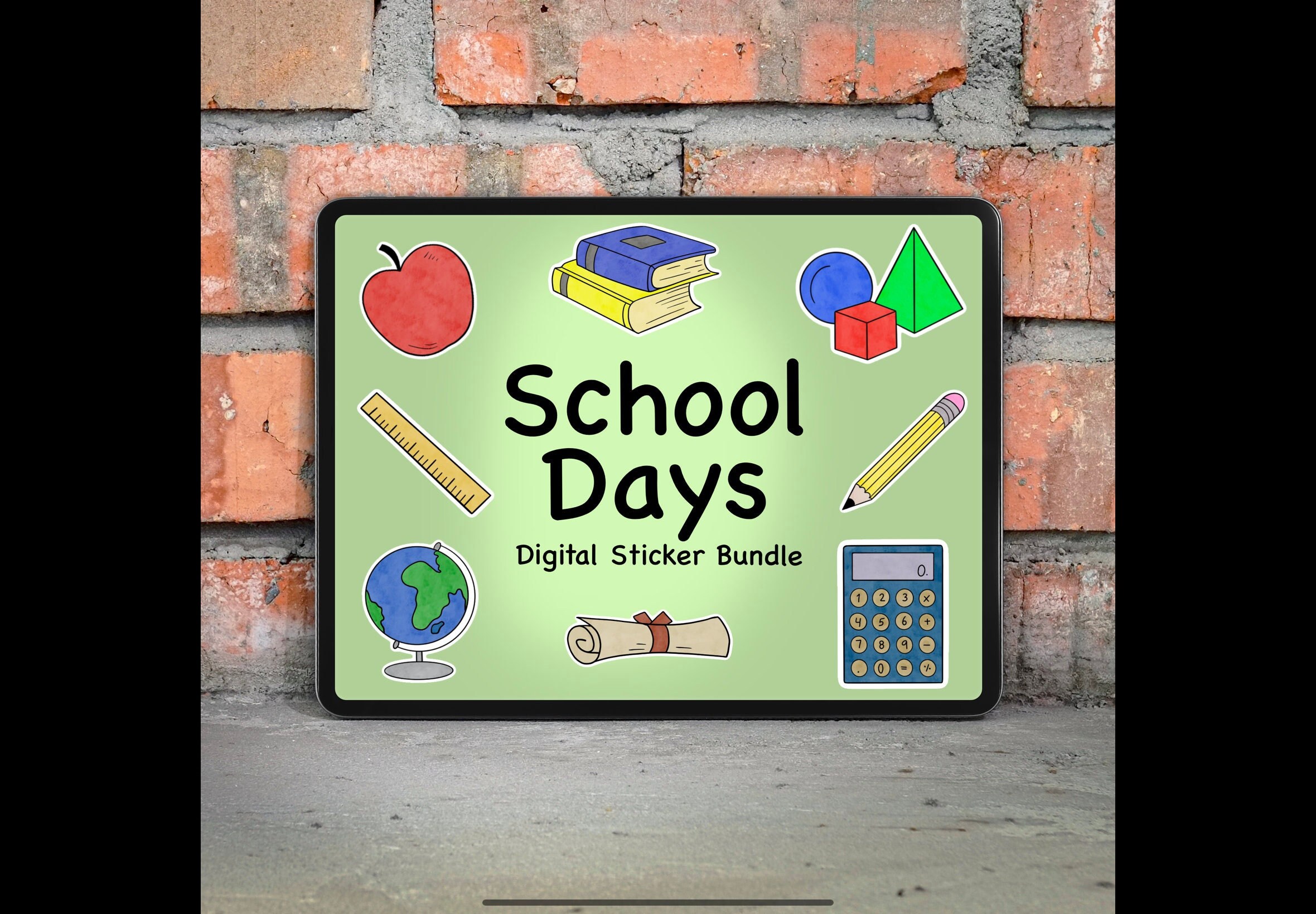 52 School Days Digital Stickers | Digital Stickers Set | Planner ...