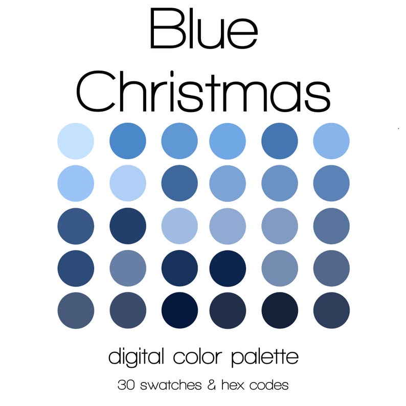 Blue Christmas Color Palette | Color Chart | Digital Download | HEX ...