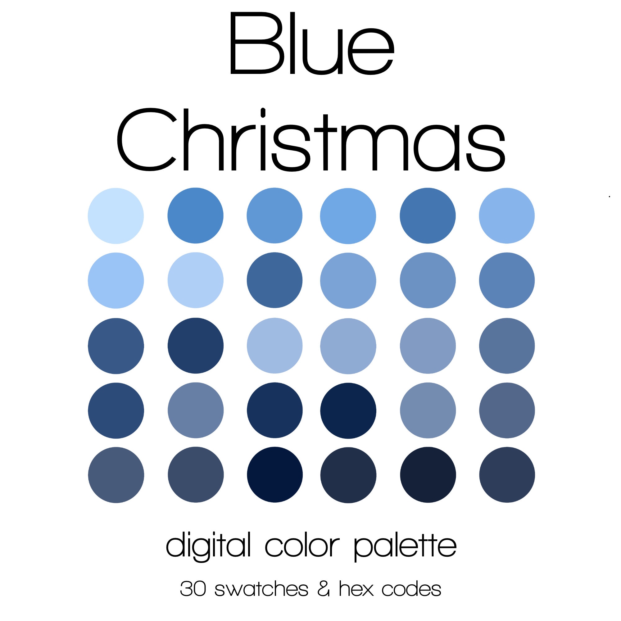 Blue Christmas Color Palette | Color Chart | Digital Download | HEX ...