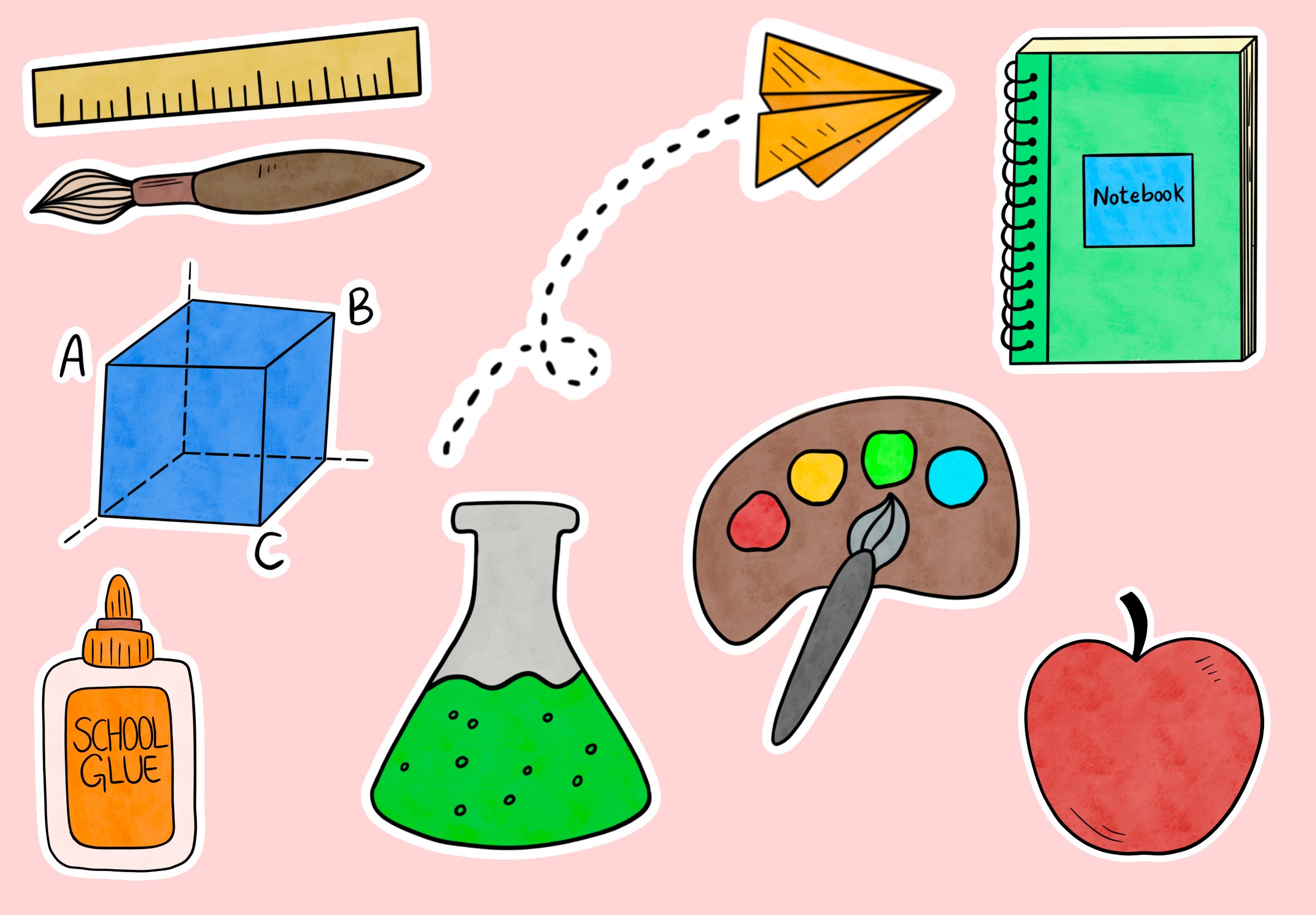 52 School Days Digital Stickers | Digital Stickers Set | Planner ...