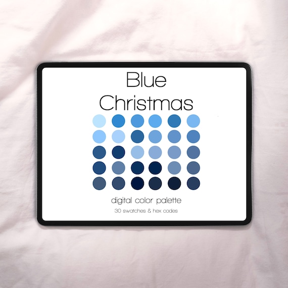 Blue Christmas Color Palette Color Chart Digital Download | Etsy