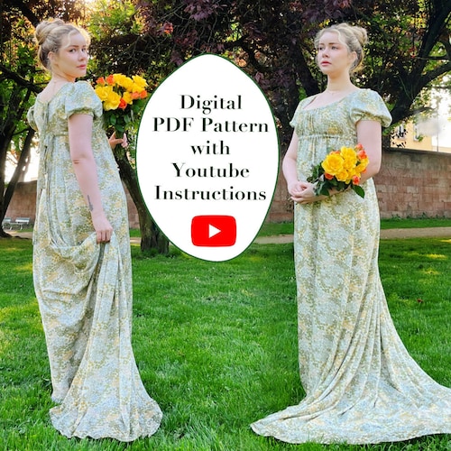 Digital PDF Pattern for Regency Dress Ball Gown Double - Etsy