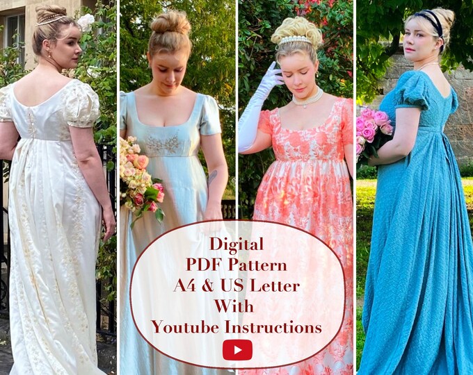 Empire Waist Regency Style Dress/costume/cosplay/bridgerton Inspired - Etsy