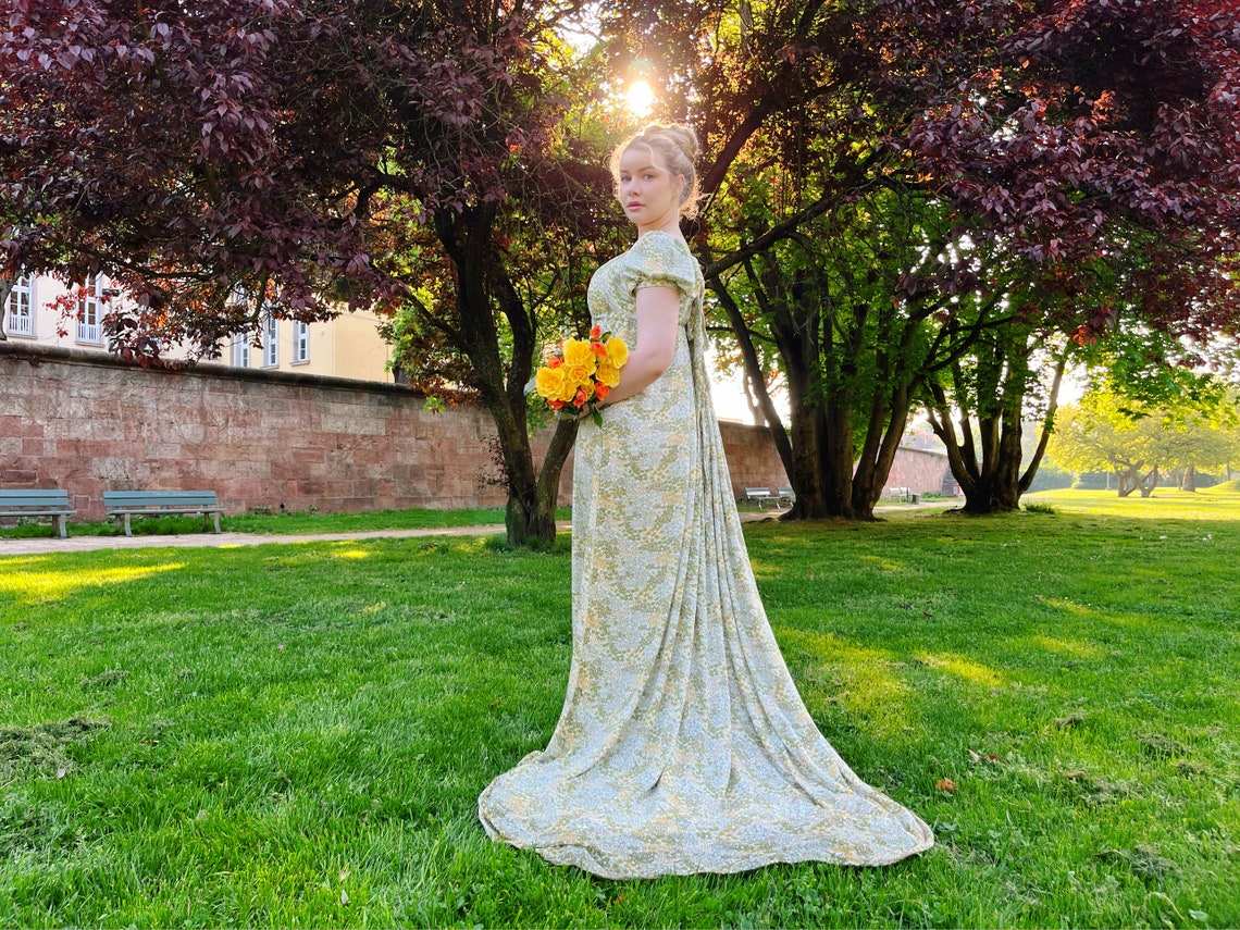 Digital PDF Pattern for Regency Dress Drawstring Neckline | Etsy Australia