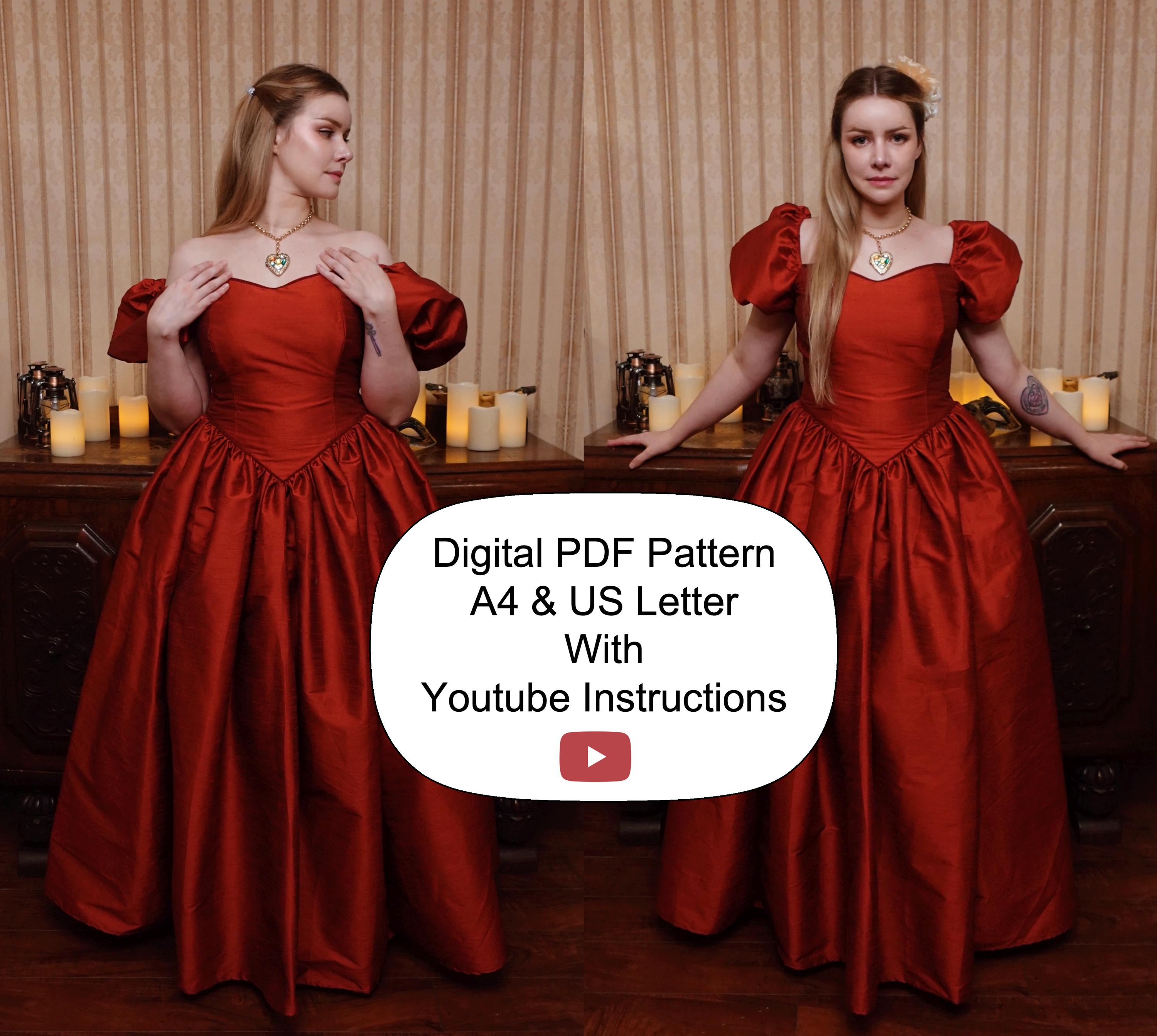Digital PDF Pattern for Damsel Dress - 32 - 46 Inch Bust - off Shoulder ...