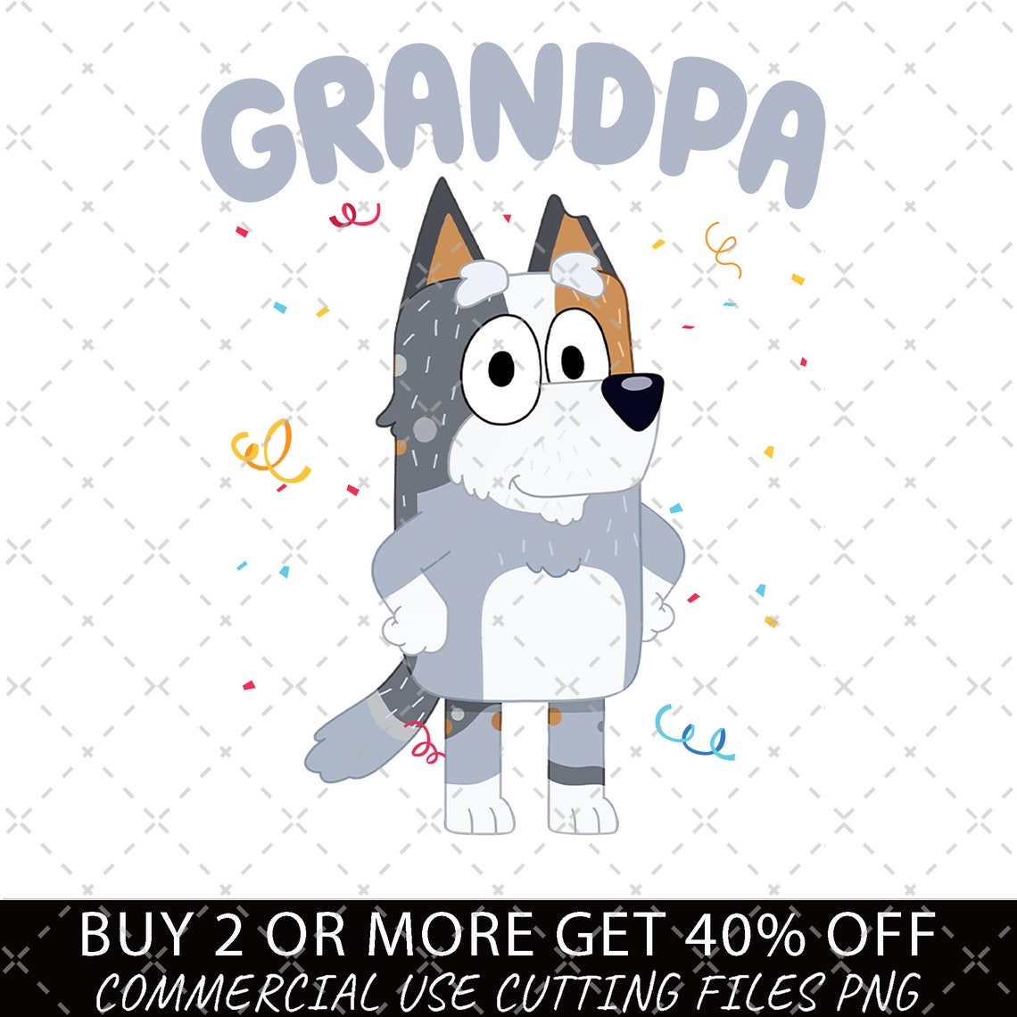 Bluey Grandpa PNG, Bluey Dad PNG, Bluey Family Cartoon Padres Día ...