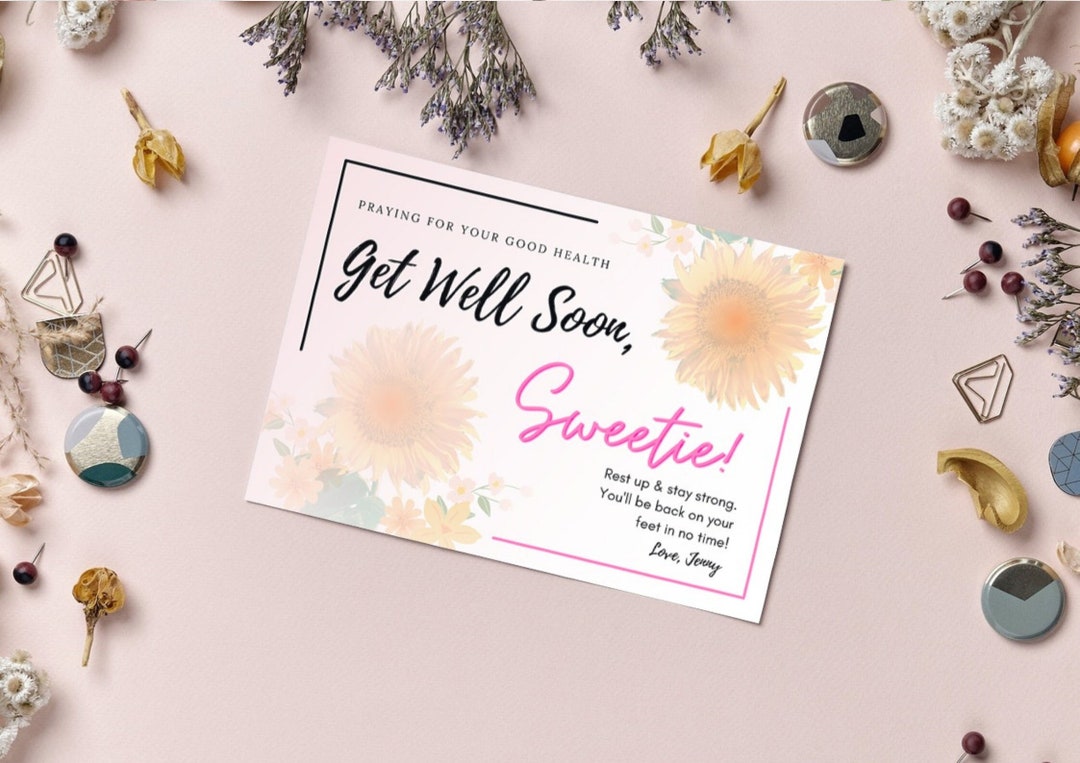 Get Well Soon Card Template, Wishing Well Card Template, DIY Wishing ...