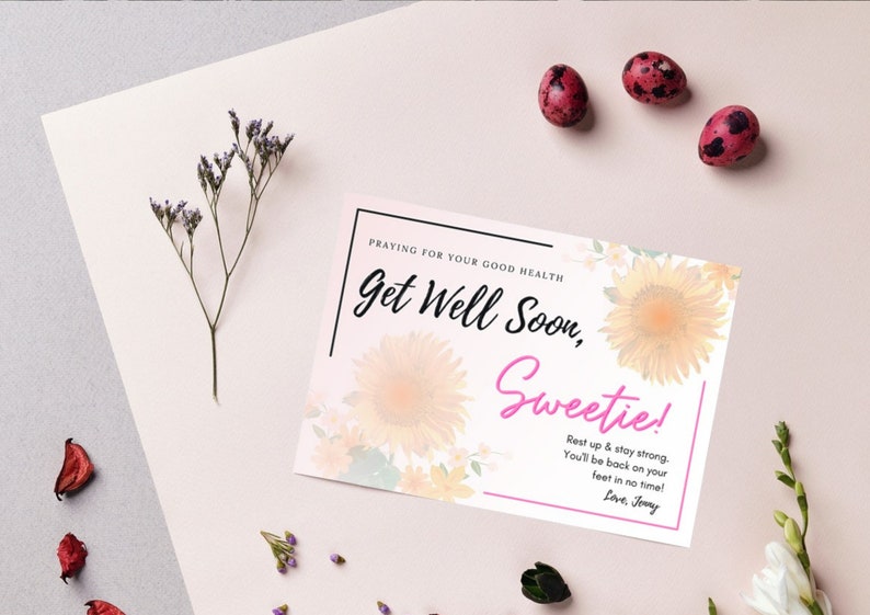 Get Well Soon Card Template, Wishing Well Card Template, DIY Wishing ...