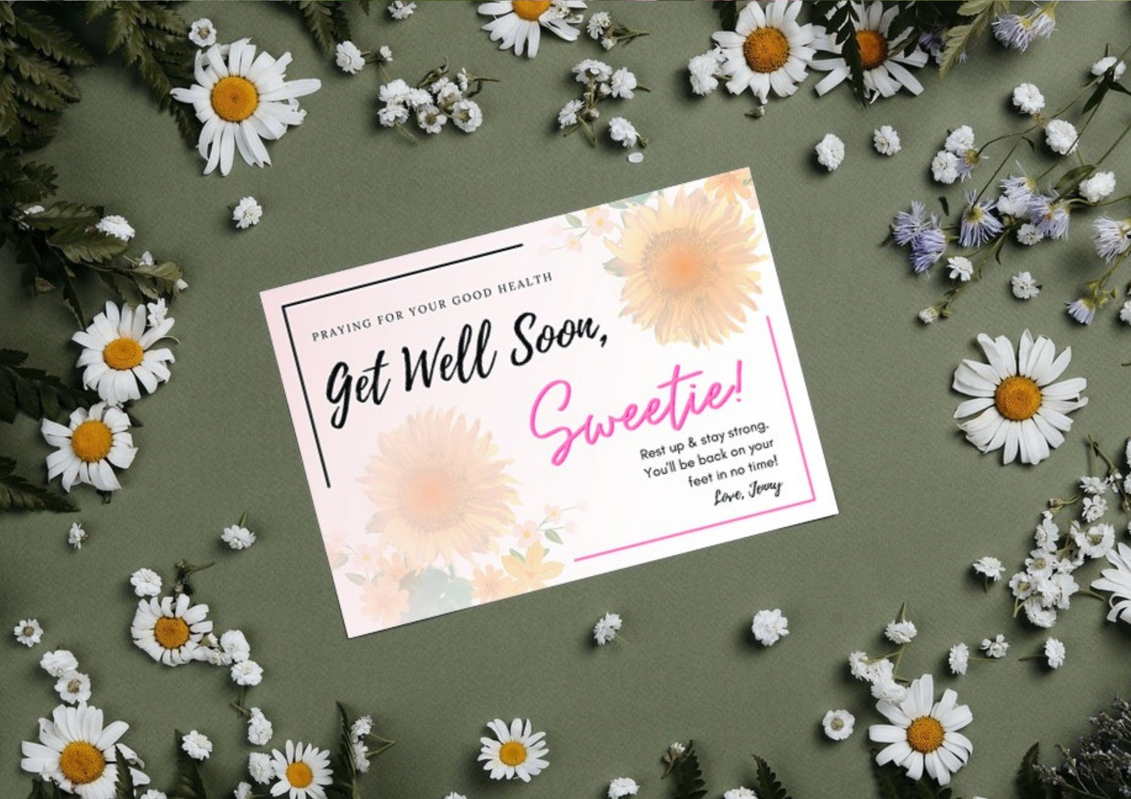 Get Well Soon Card Template, Wishing Well Card Template, DIY Wishing ...