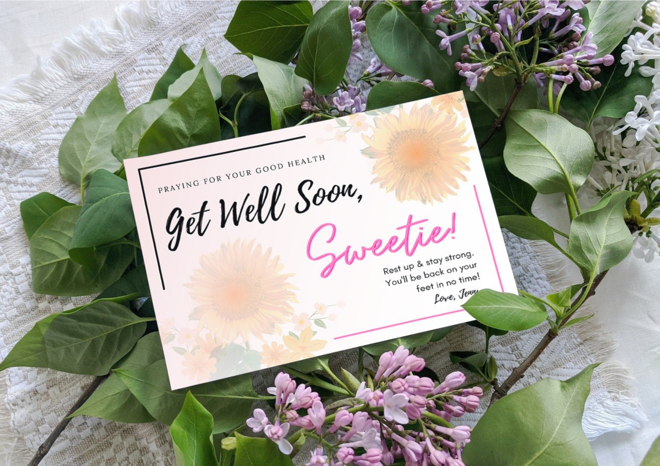 Get Well Soon Card Template, Wishing Well Card Template, DIY Wishing ...