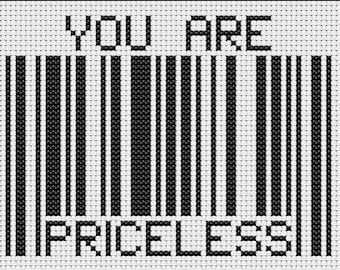 Barcode you Are Priceless Cross-stitch Made-to-order - Etsy