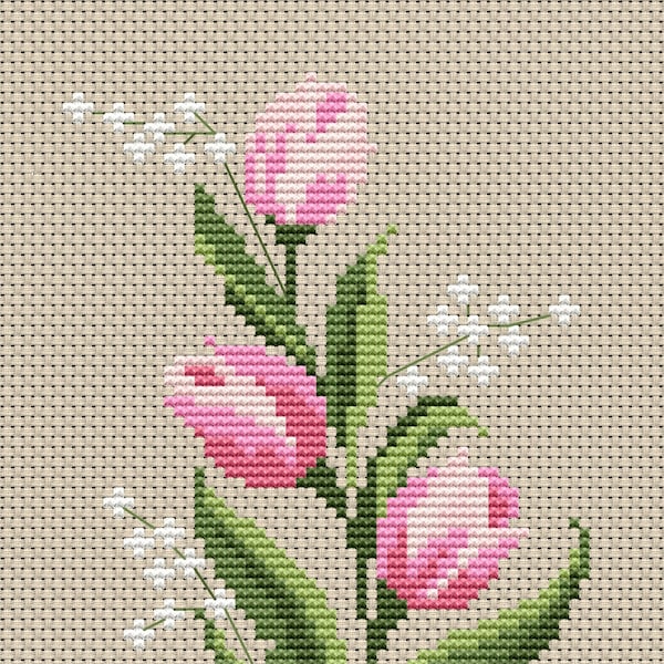 Tulip Cross Stitch - Etsy