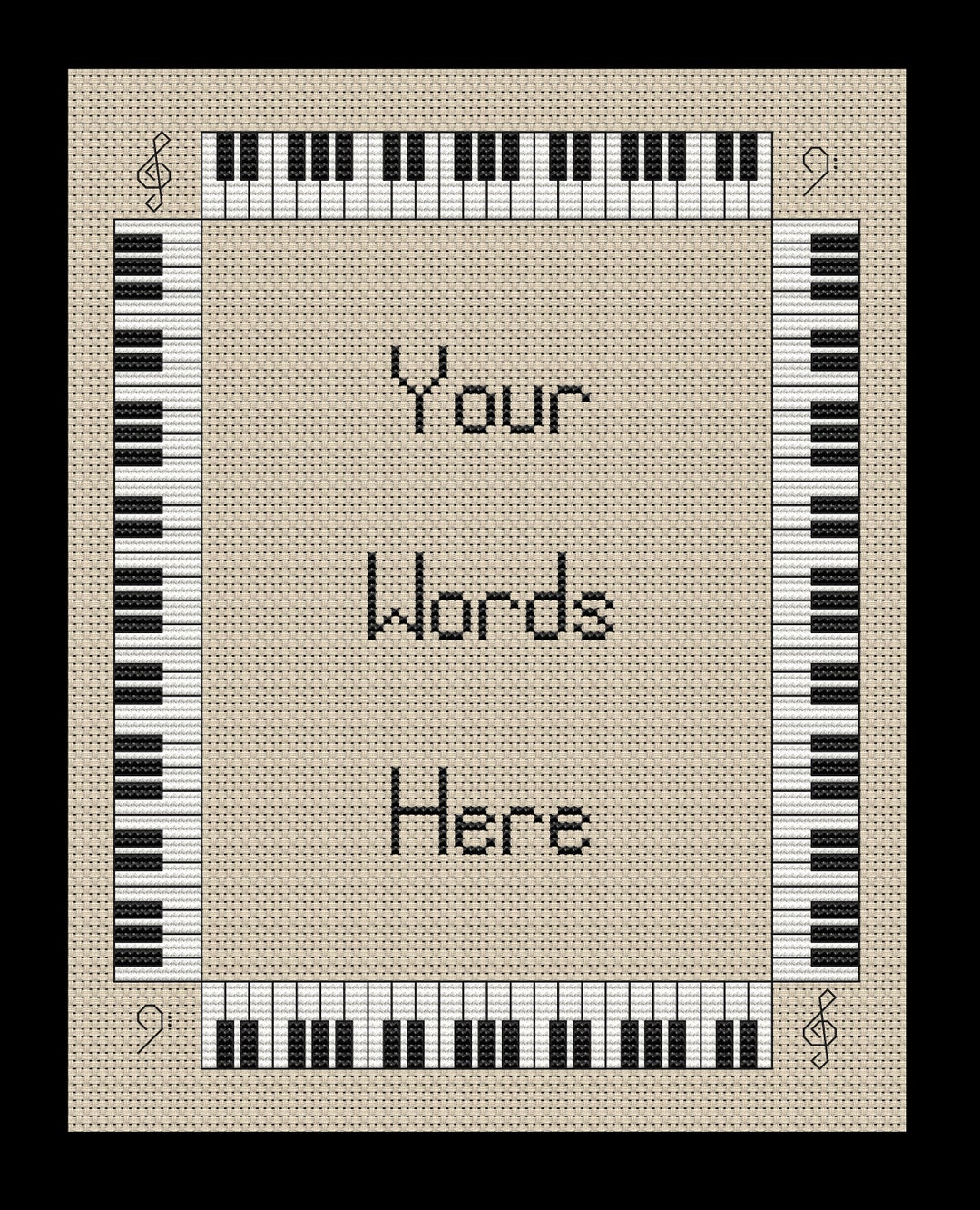 Piano Keys Border Cross-stitch, Digital PDF Instant Download - Etsy