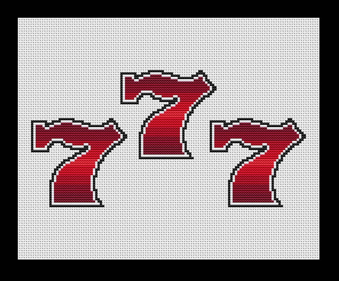 Lucky Number Seven PDF Cross-stitch Pattern, Instant Digital Download ...