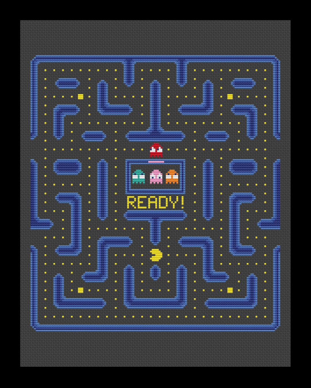 Pac-man PDF Cross-stitch Pattern, Instant Digital Download - Etsy