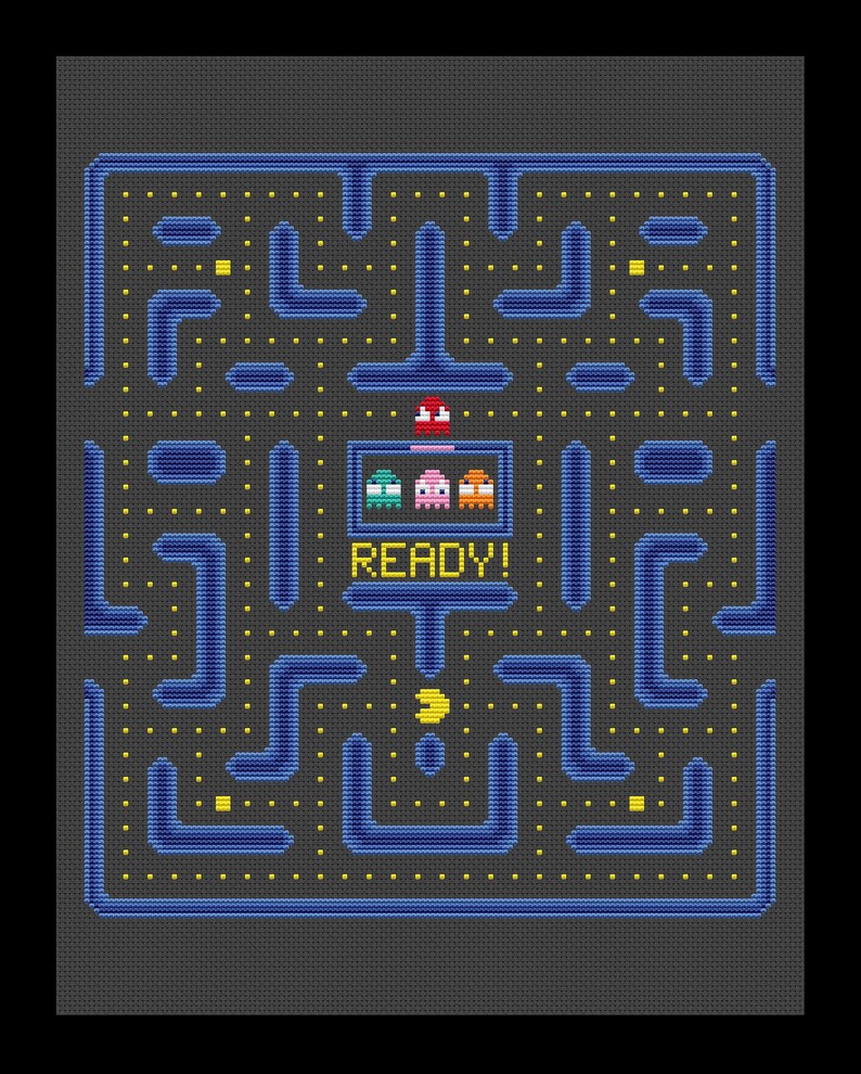Pac-man PDF Cross-stitch Pattern, Instant Digital Download - Etsy