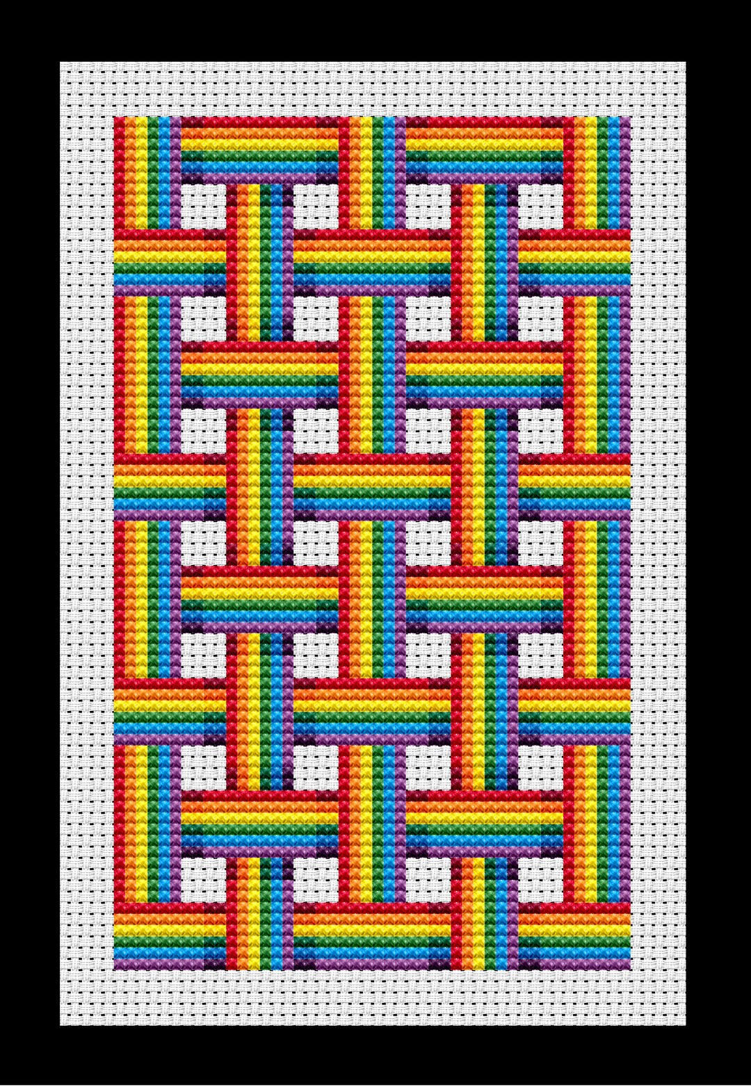 Rainbow Weave Cross-stitch, Made-to-order - Etsy