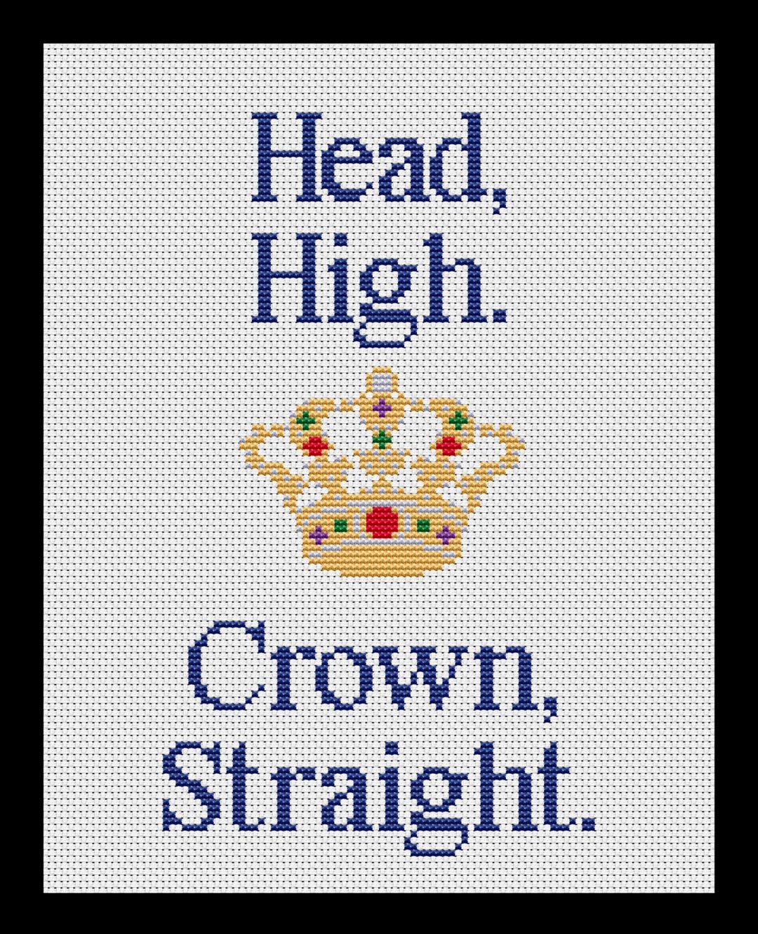 Head High, Crown Straight DIY Cross-stitch Kit - Etsy