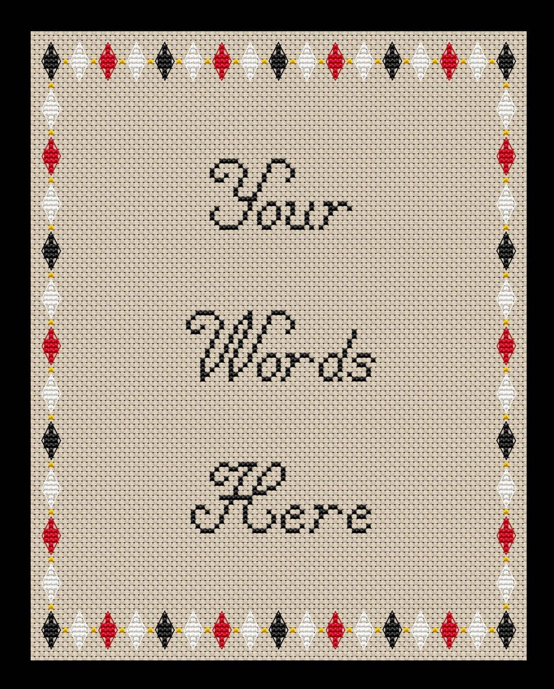 Harlequin Border DIY Cross-stitch Kit - Etsy