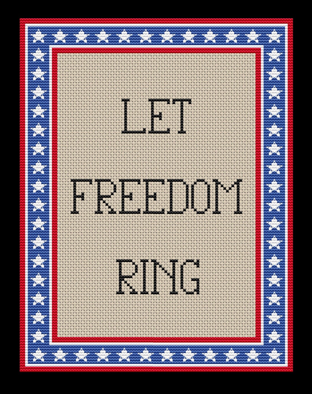 Let Freedom Ring Cross-stitch Pattern, Instant Digital Download - Etsy