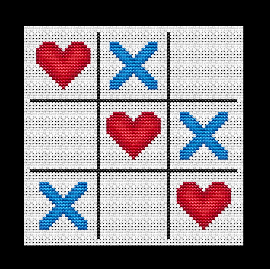 Love Tic Tac Toe PDF Cross-stitch, Instant Digital Download - Etsy