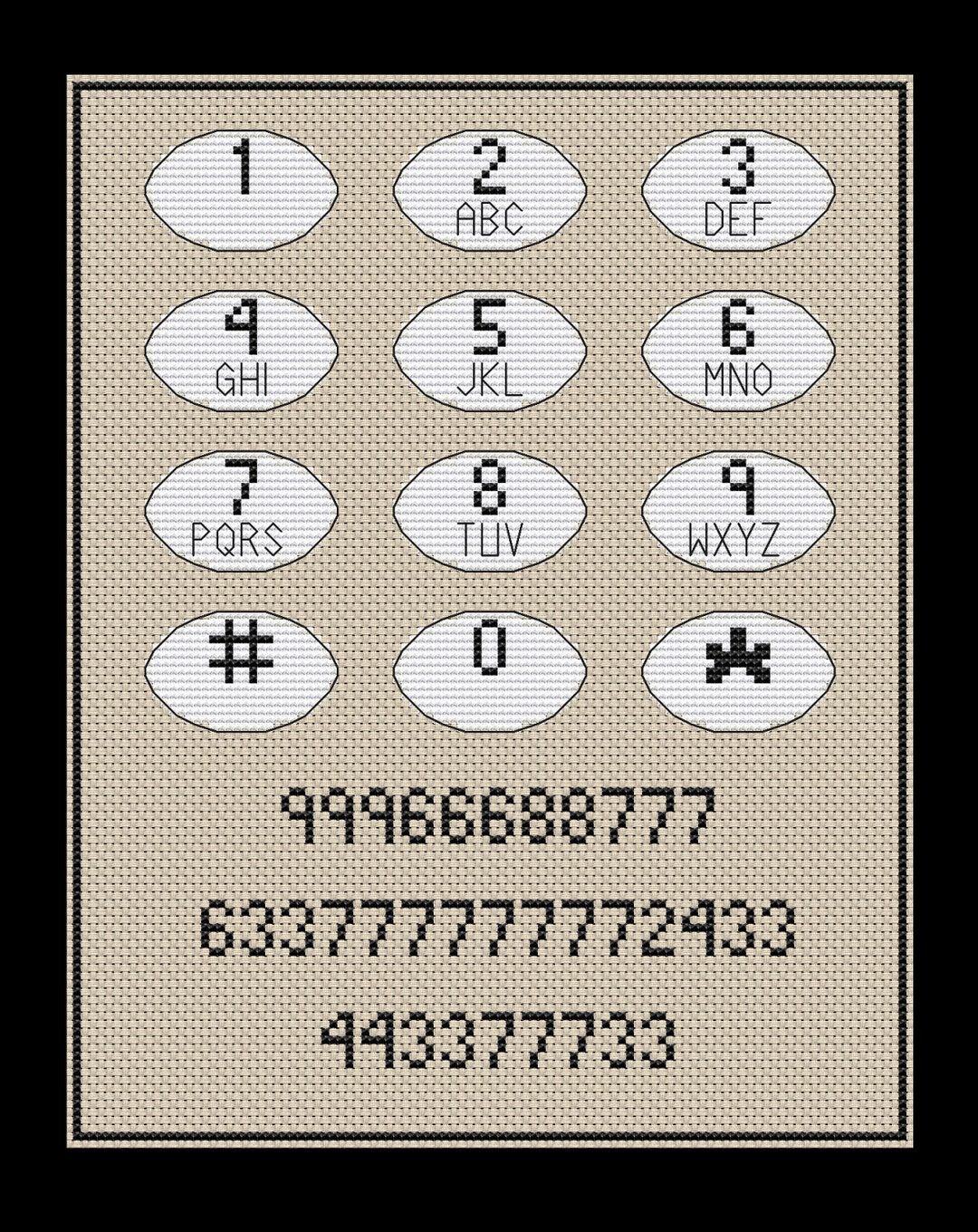 Vintage Text Message (customizable) Cross-stitch, Digital PDF Instant ...