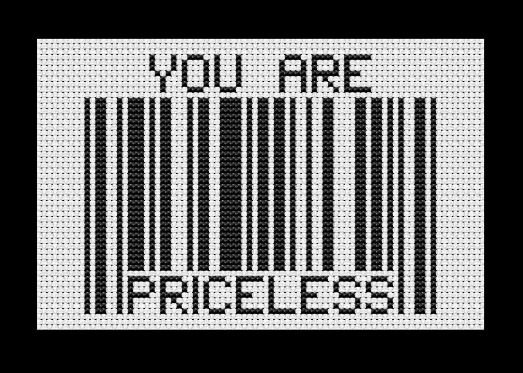 Barcode you Are Priceless DIY Cross-stitch Kit - Etsy