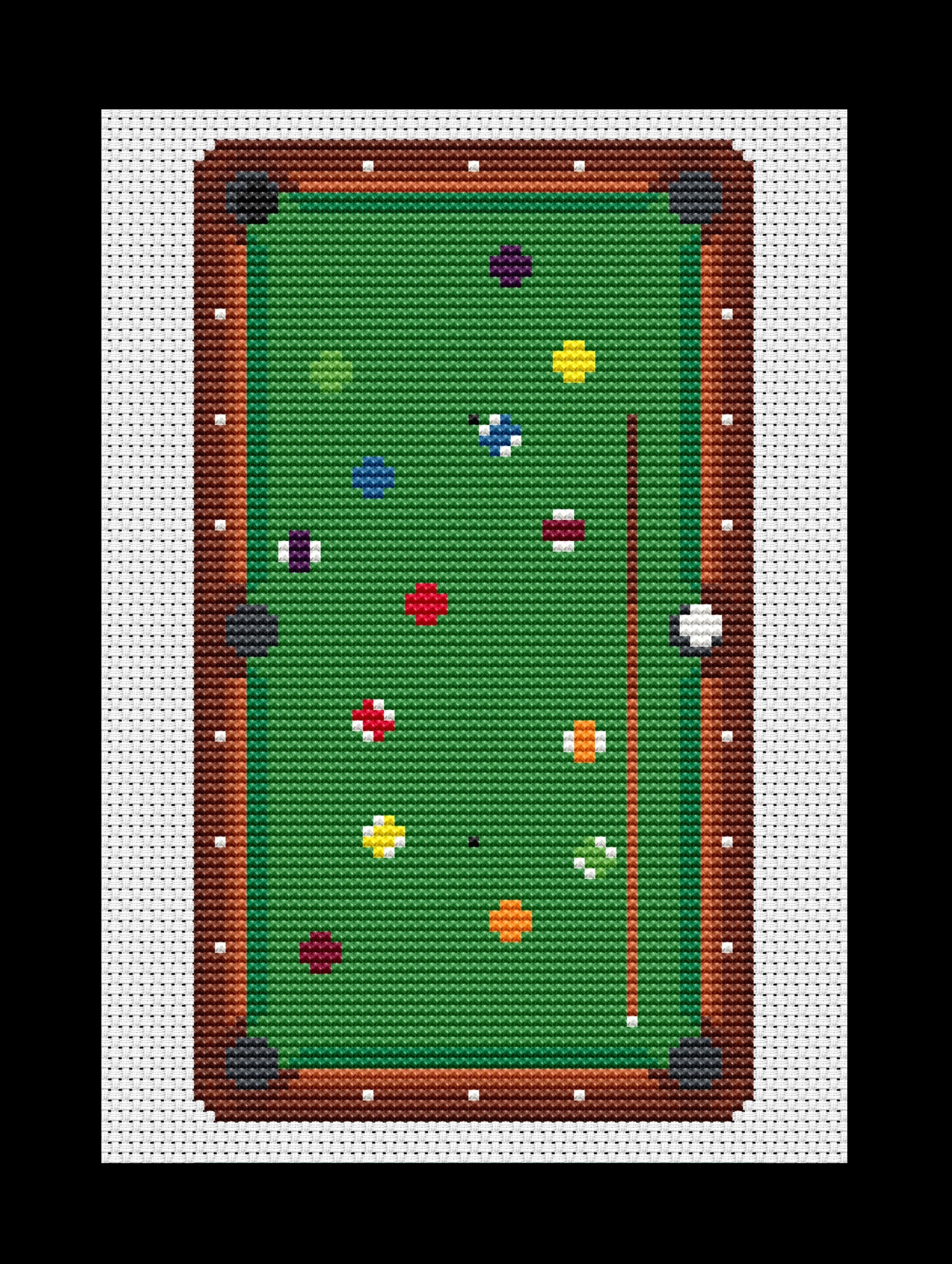 Pool/billiard Table PDF Cross-stitch Pattern, Instant Digital Download ...