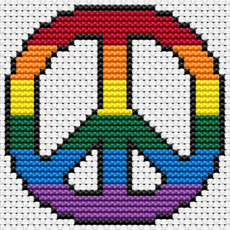 Peace Sign Cross Stitch - Etsy
