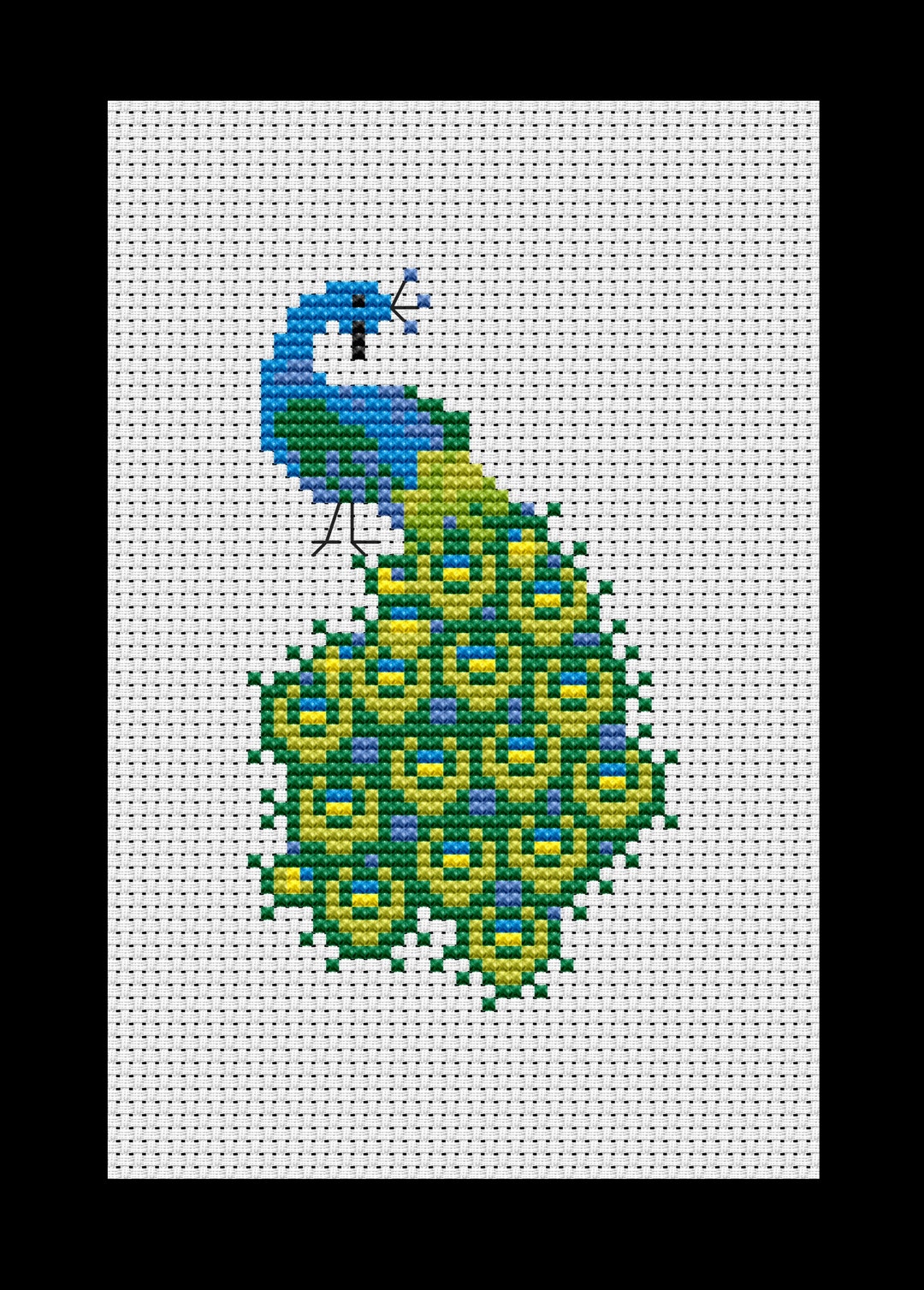 Peacock DIY Cross-stitch Kit - Etsy