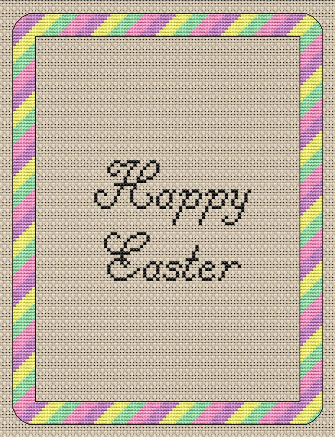Colorful Border (happy Easter) Stripes DIY Cross-stitch Kit - Etsy
