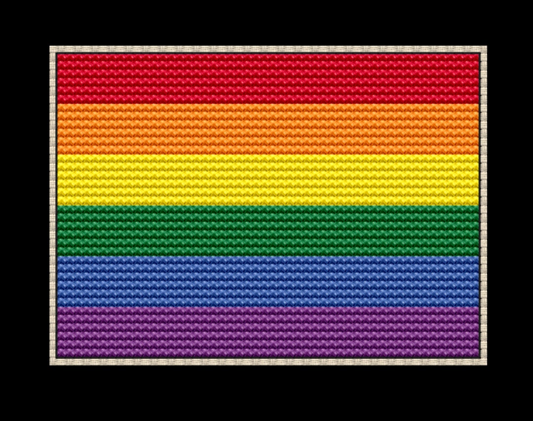 LGBTQ+ Rainbow Pride Flag DIY Cross-stitch Kit - Etsy