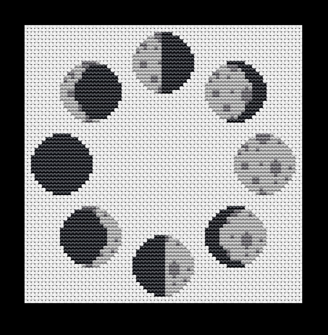 Moon Phases Cross-stitch, DIY Kit - Etsy
