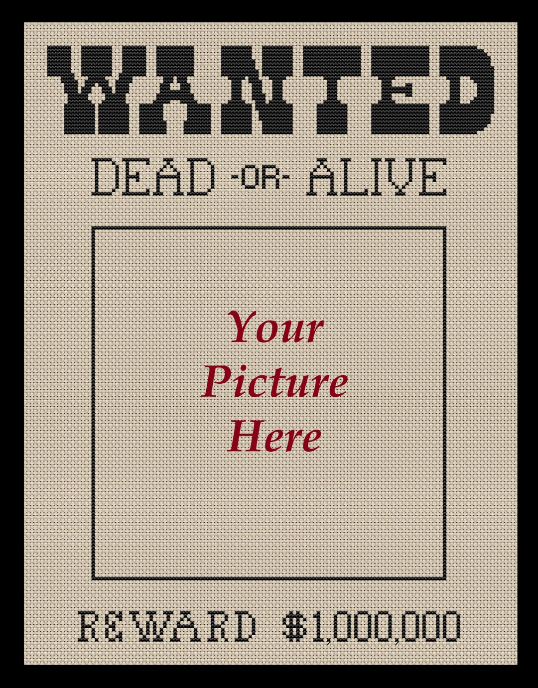Wanted Poster Cross-stitch, DIY Kit - Etsy
